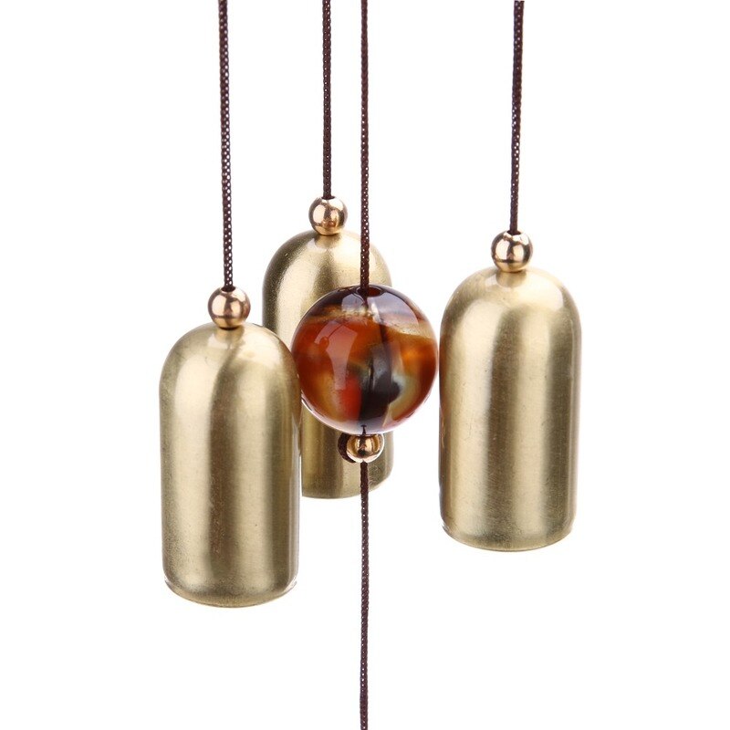 6 Bells Retro Metal Wind Chimes Outdoor Life Coppe... – Grandado