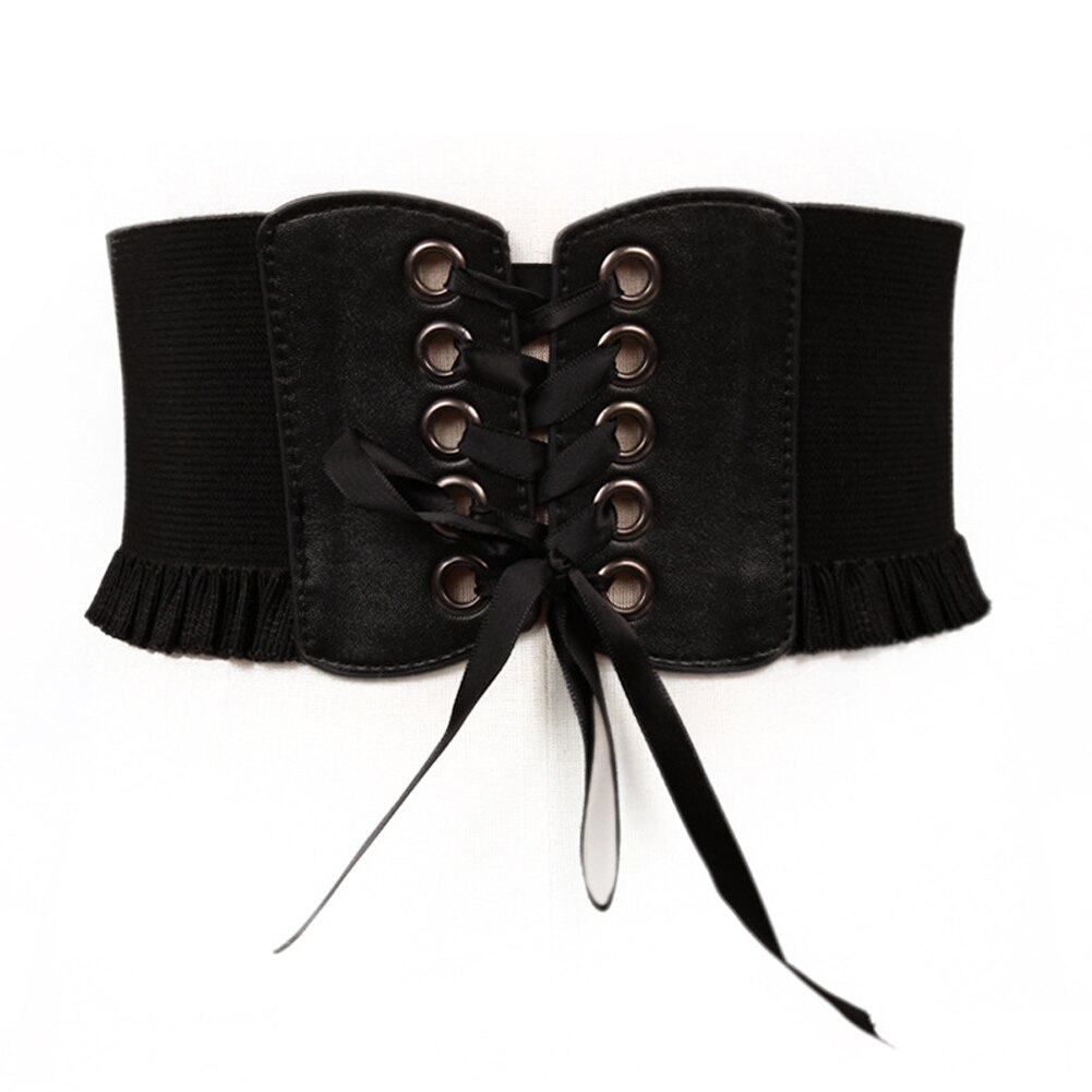 Womens Lady Wide Waist Band Lace Up Strap Elastic ... – Grandado