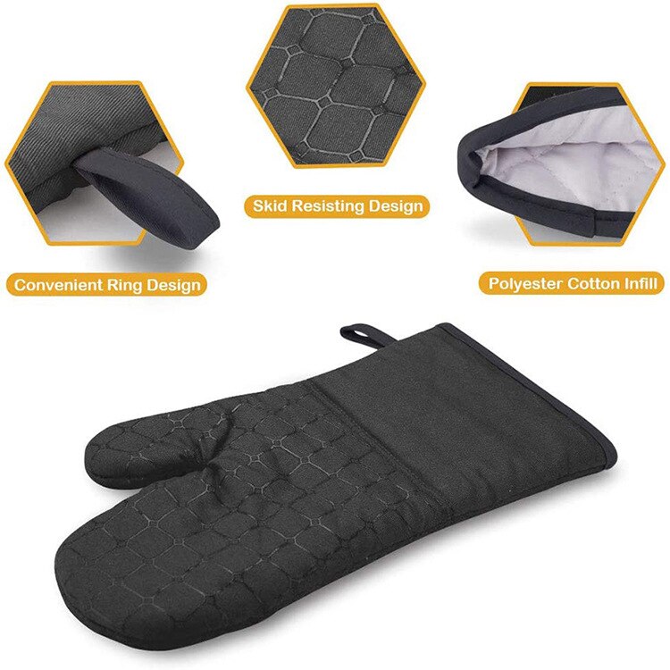 4pcs Kitchen Oven Mitts Pot Holders Sets 500℉ Heat... – Grandado