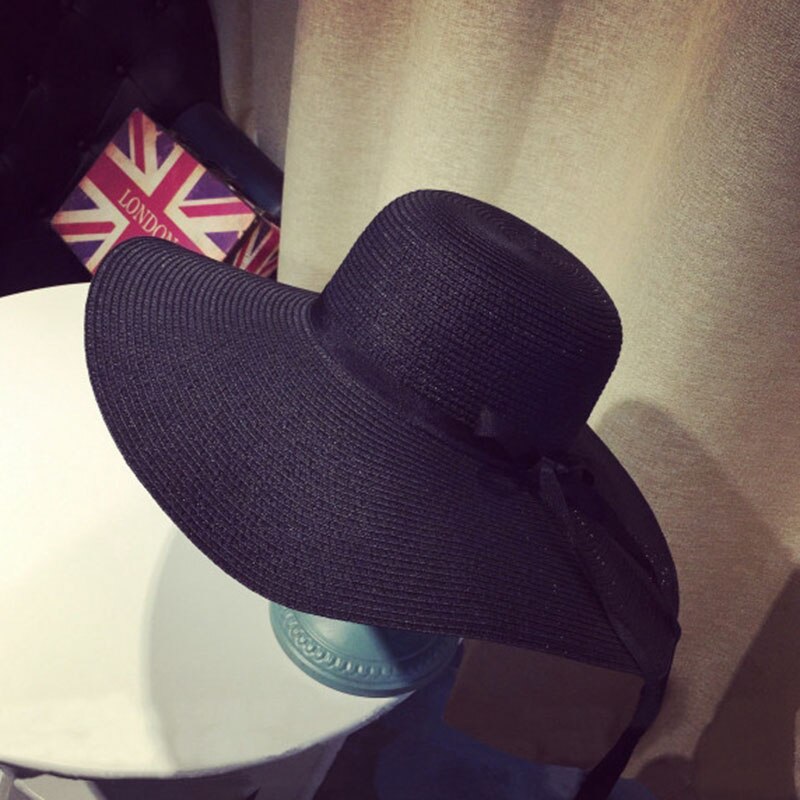 Kvinders brede kant sommer strand solhat dame halm... – Grandado