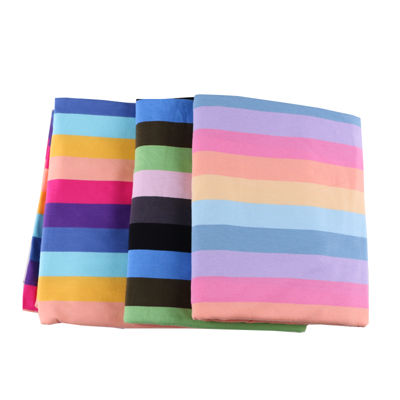 Thin rainbow striped fabric Elastic cotton Gradien... – Vicedeal