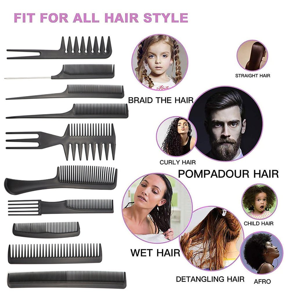 Hair Comb Portable Size 10PCS/SET Plastic Salon Ha... – Grandado