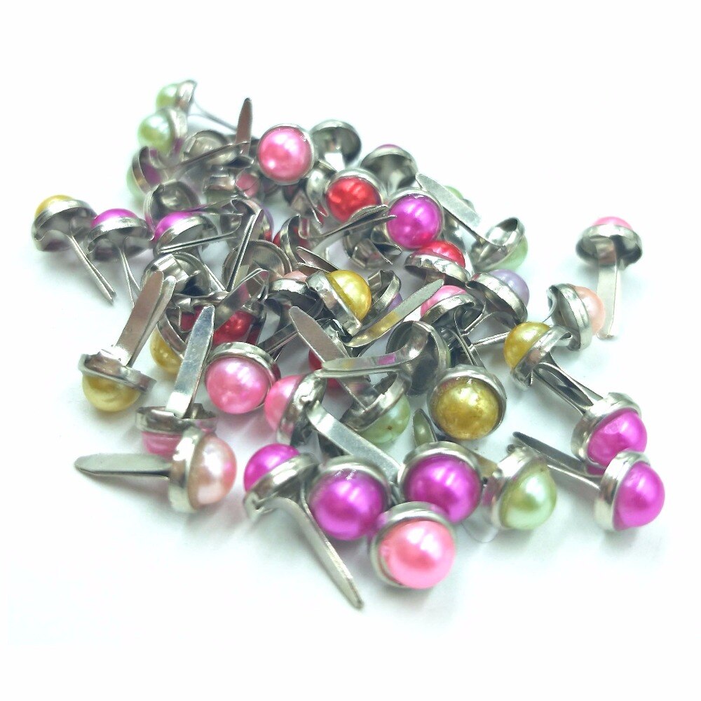 50 Pcs Gemengde Kleur Metal Brads Scrapbooking Cra... – Grandado