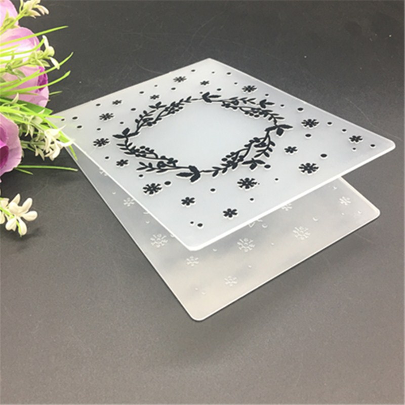 Wreath Leaves Plastic Embossing Folder For Scrapbo... – Grandado