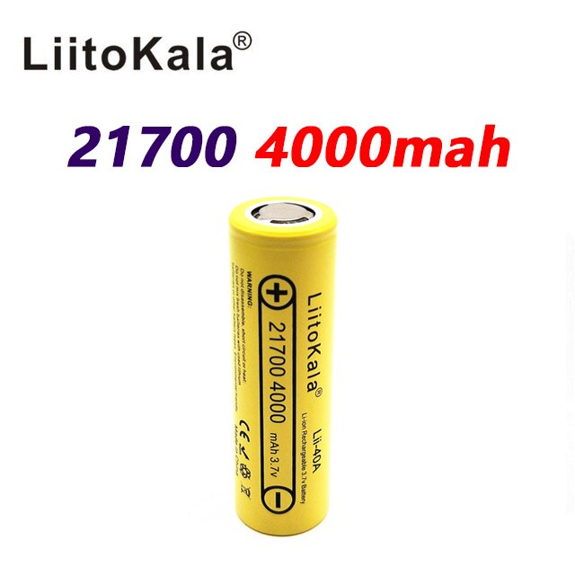 LiitoKala Lii-40A 21700 4000mah Li-Ni Battery 3.7V... – Grandado