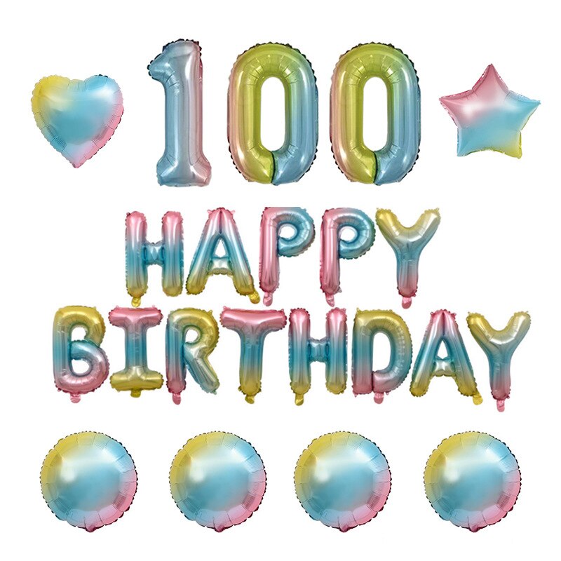 Gradient Balloons Happy Birthday Balloons Rainbow ... – Vicedeal