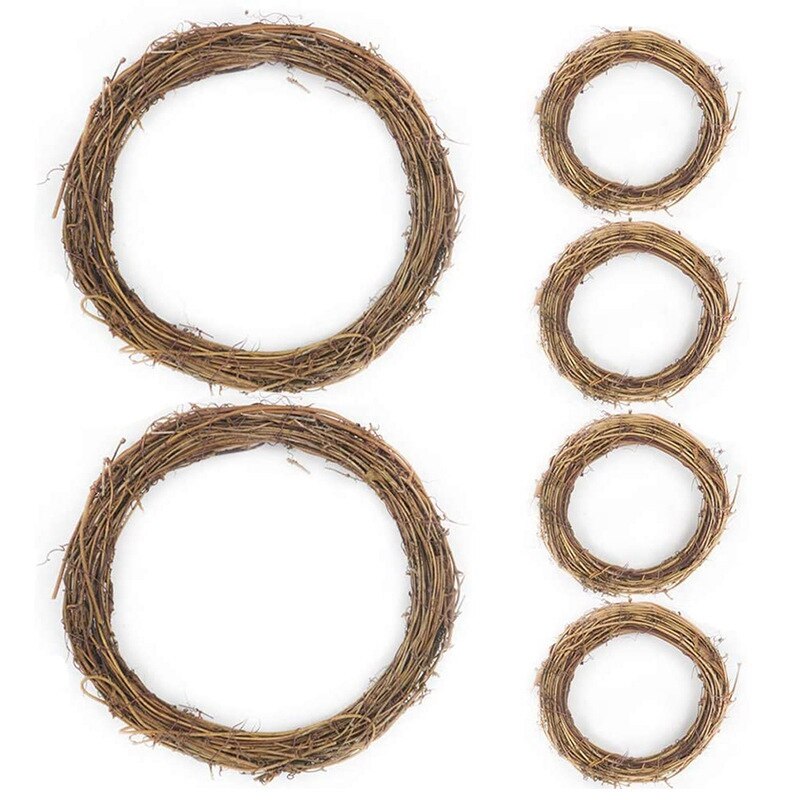 3PC 10/12 Inch Natural Grapevine Wreath Rattan Rin... – Grandado