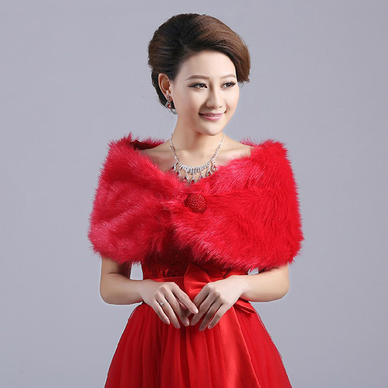 Ladybeauty Faux Fur Bolero Cape wedding bolero Bri... – Vicedeal