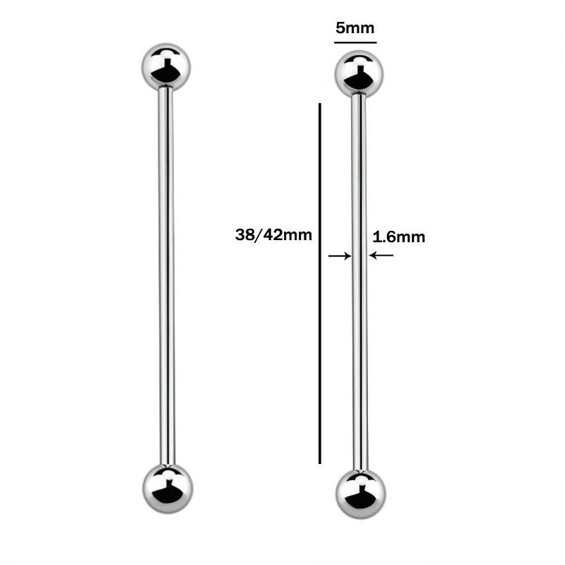 2PCS Curve Straight Ear Industrial Barbell Helix T... – Vicedeal