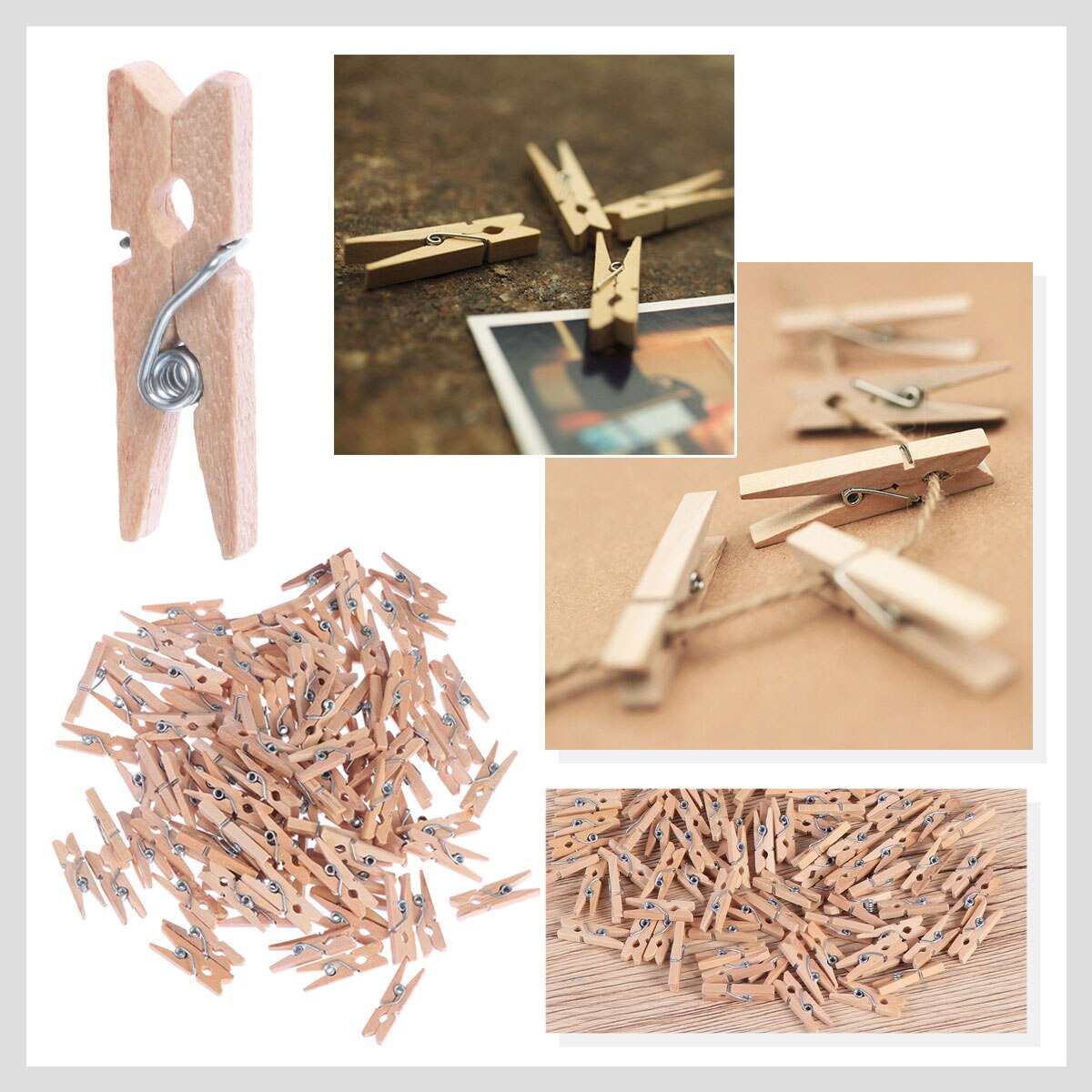 100pcs 2.5CM Wooden Clothespins Clothes Pegs – Grandado