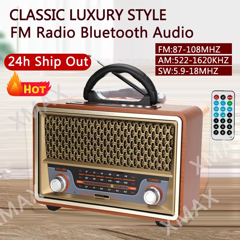 Retro Portable Wireless Radio Music Player AM/FM/S... – Grandado