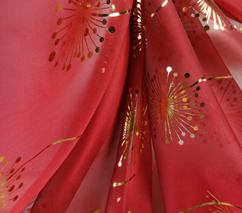 Bronzing Chiffon Stof Bloem Glanzende Stof Gebrons... – Grandado