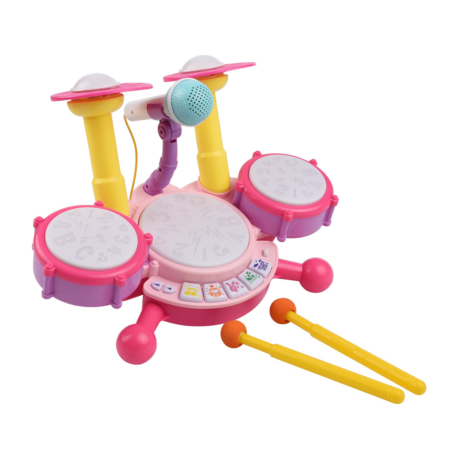 Muslady Kids Drum Set Toy Electronic Drum with Lig... – Grandado