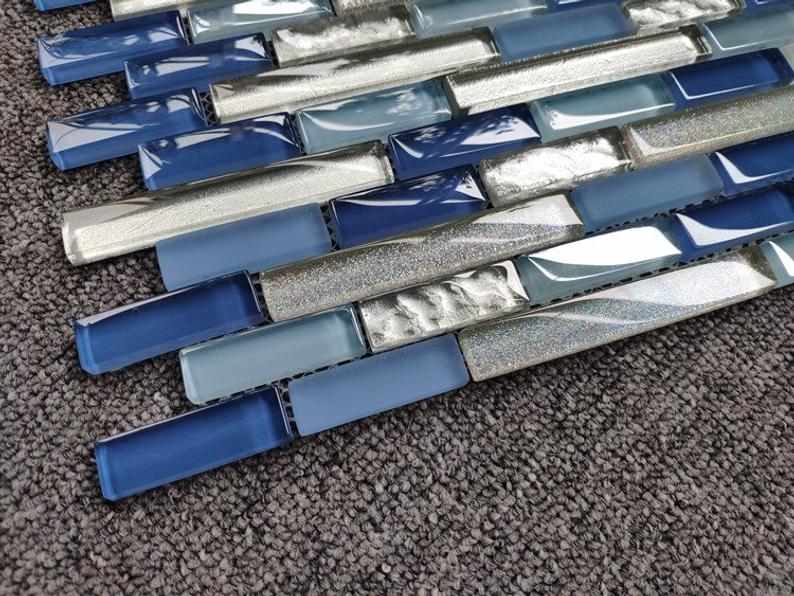 Interlocking Glass Kitchen Backsplash Tile JMFGT06... – Grandado