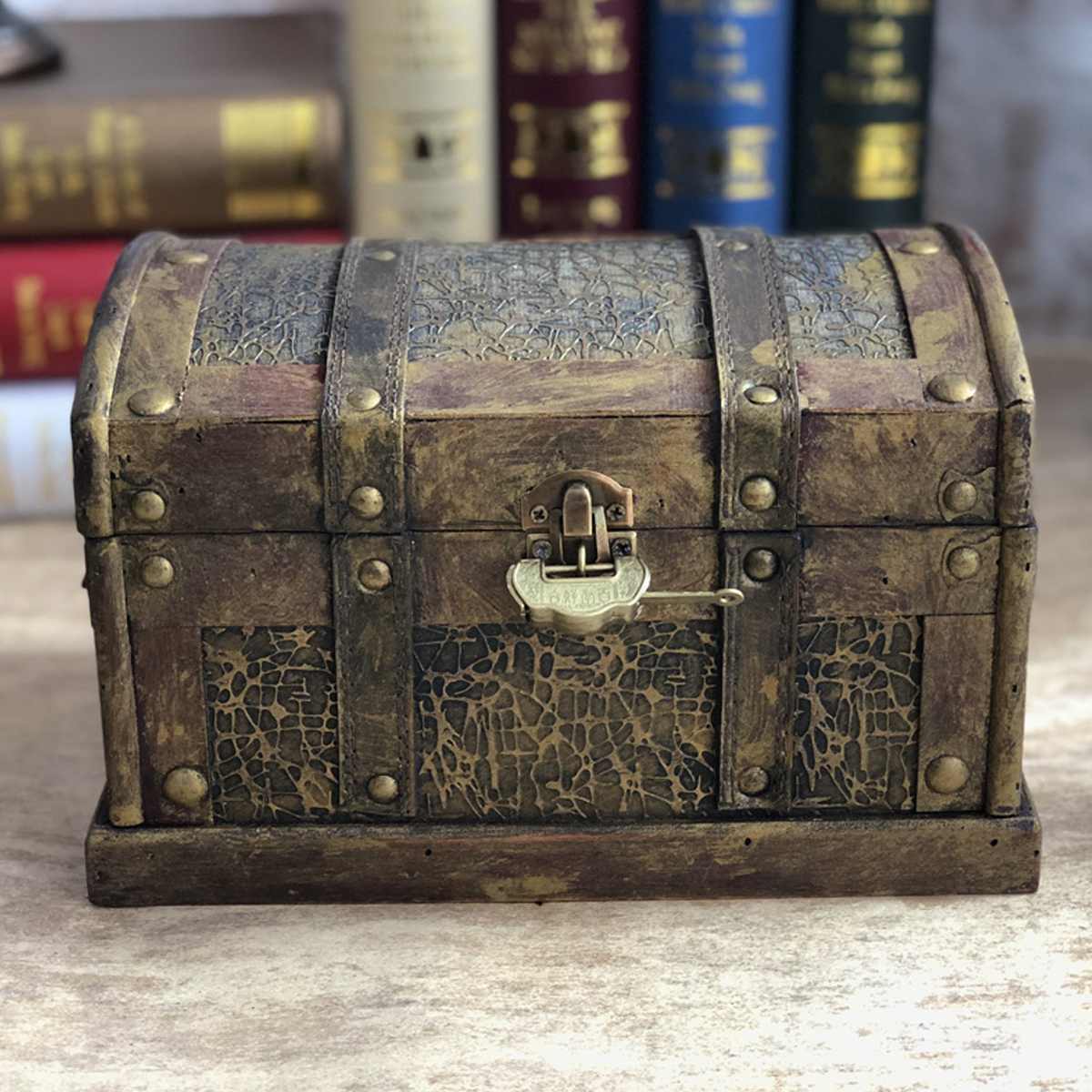 S/L Chic Vintage Wooden Pirate Treasure Chest Box ... – Grandado