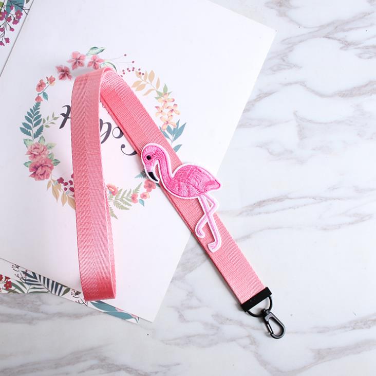 1 Pcs Kawaii Animal Flamingo Embroidery Lanyards I... – Grandado