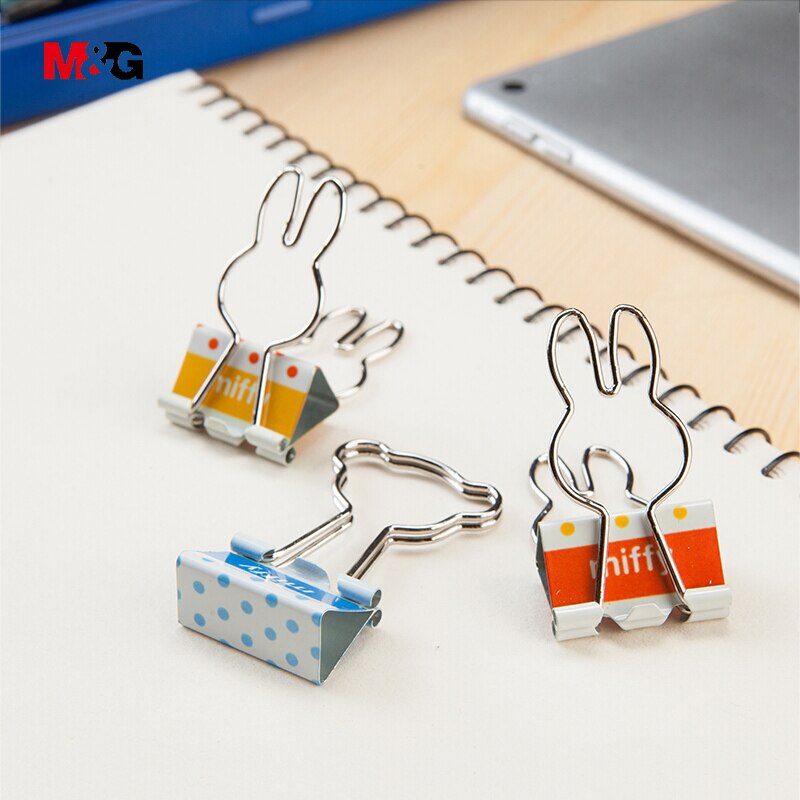 M&G miffy 19/25mm metal binder clips cartoon paper... – Grandado