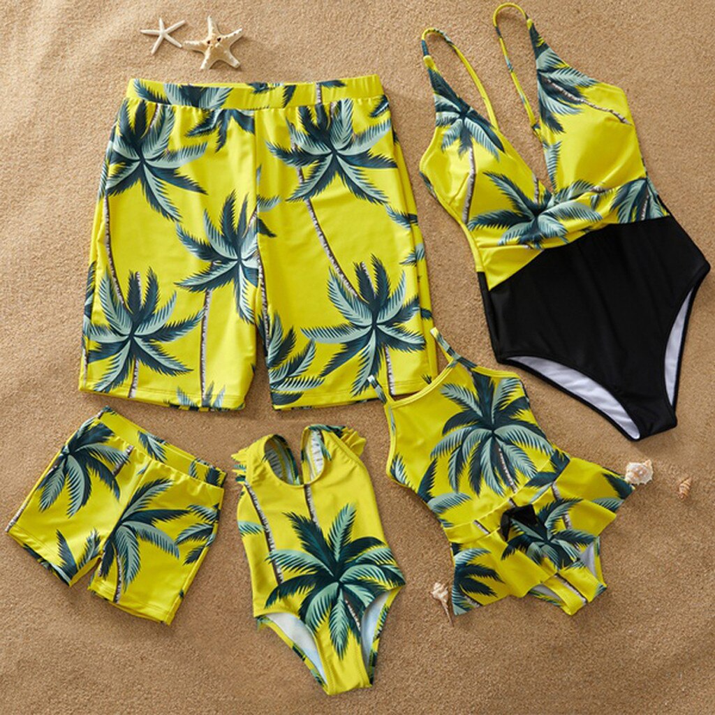 For Mom and Daughter Bikini banana print Swimwear ... – Grandado