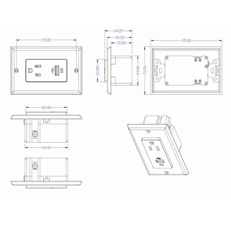 All-in-one hotel room USB power Living room bedroo... – Vicedeal