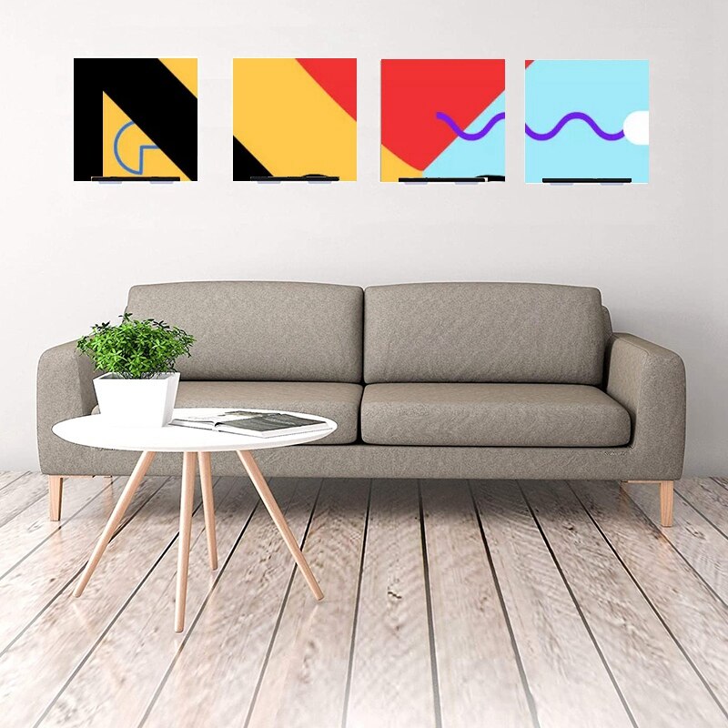 4 Pack Vinyl Record Display Shelf, Metal Frame Wal... – Grandado