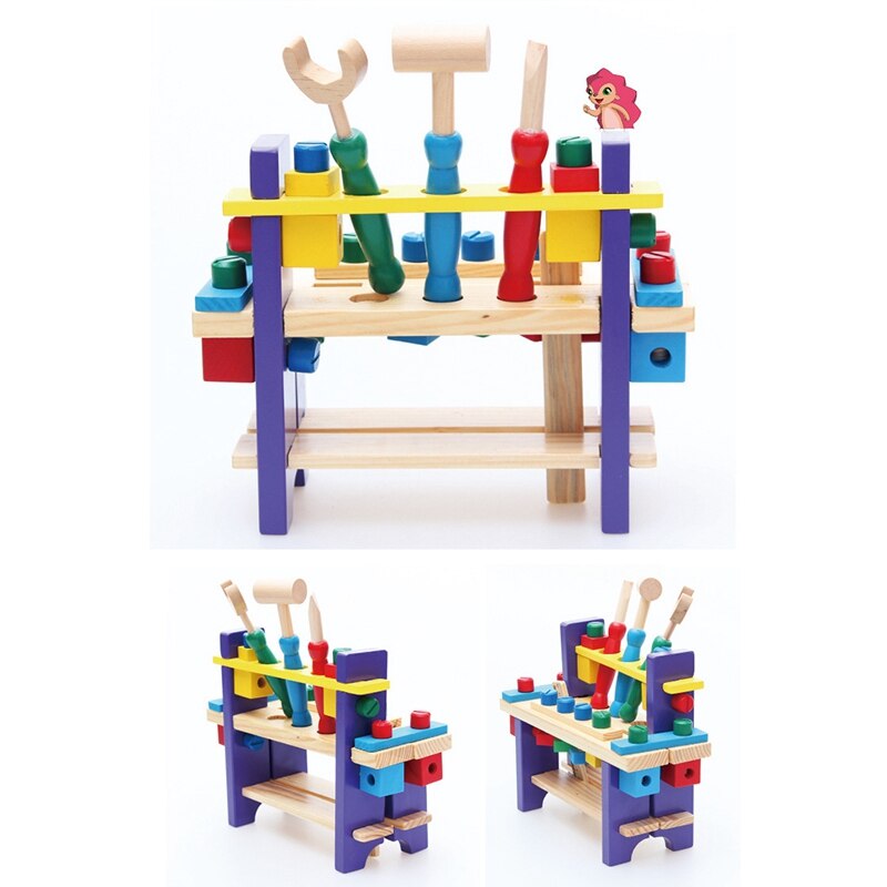 Wooden Tool Box Toddler Workbench Set Pretend Carp... – Vicedeal