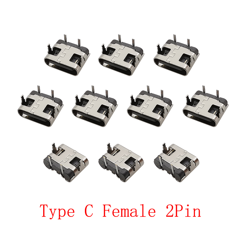 10 stuks USB Type C 2 Pin Poort Opladen Socket Jac... – Vicedeal