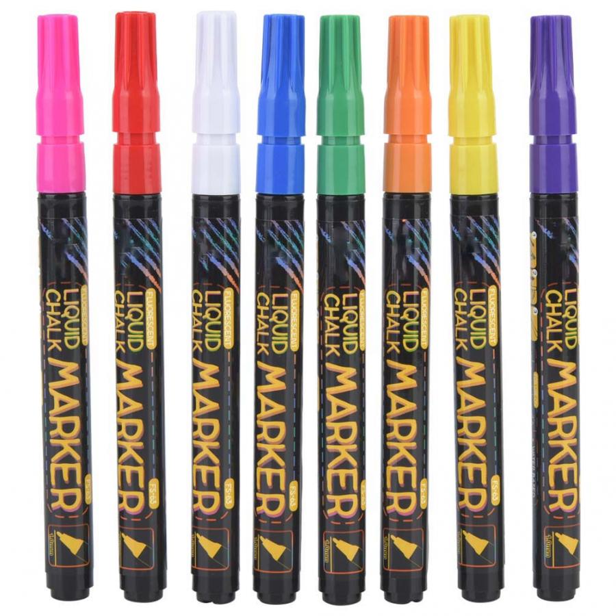 8 colors 1.0 Mm Liquid Chalk Pen Marker Fine Word ... – Grandado