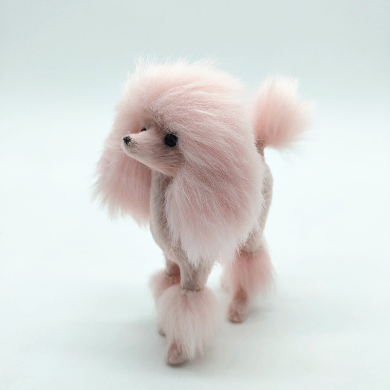 4 Inch White Pink Poodle Figure Simulation Dog Plu... – Grandado