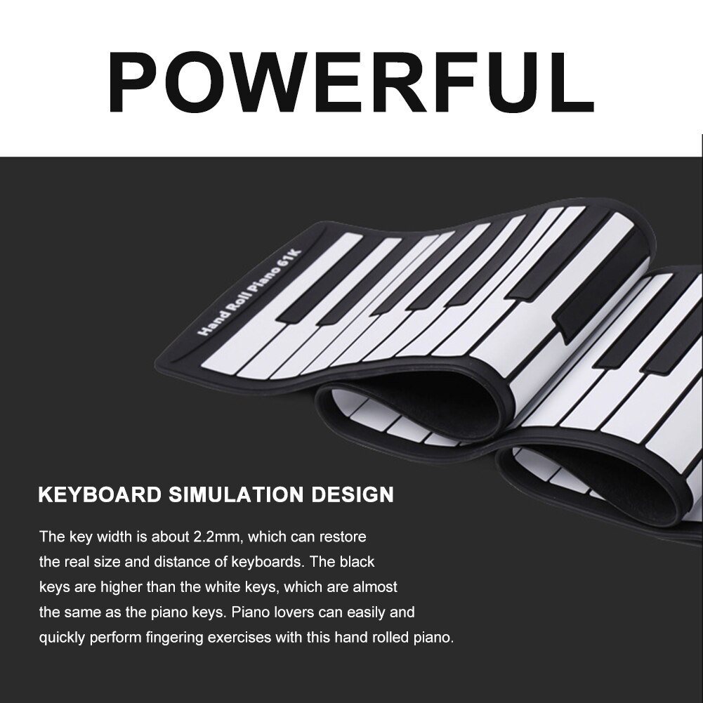 61 Keys Hand Roll Up Piano Portable Folding Electr... – Grandado