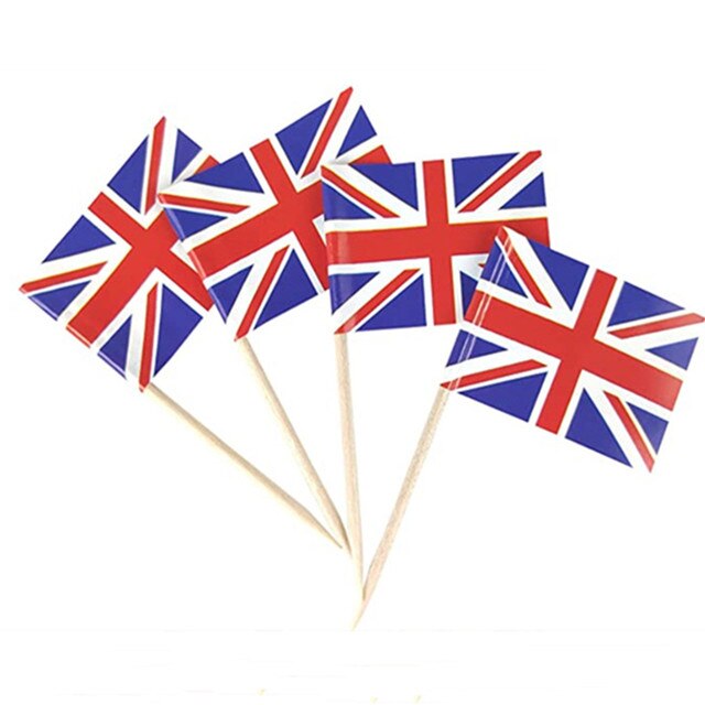 100pcs Union Jack Cocktail Sticks Cupcake Toppers ... – Grandado