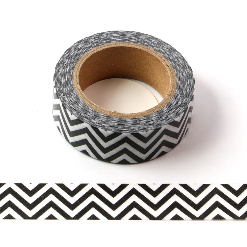10M Decorative Black and White Zig Zag Washi Tape ... – Grandado