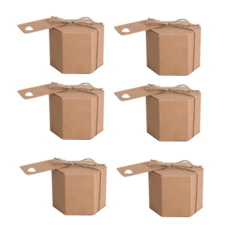 50Pcs Kraft Paper Candy Box, Hexagonal Carton Cand... – Grandado