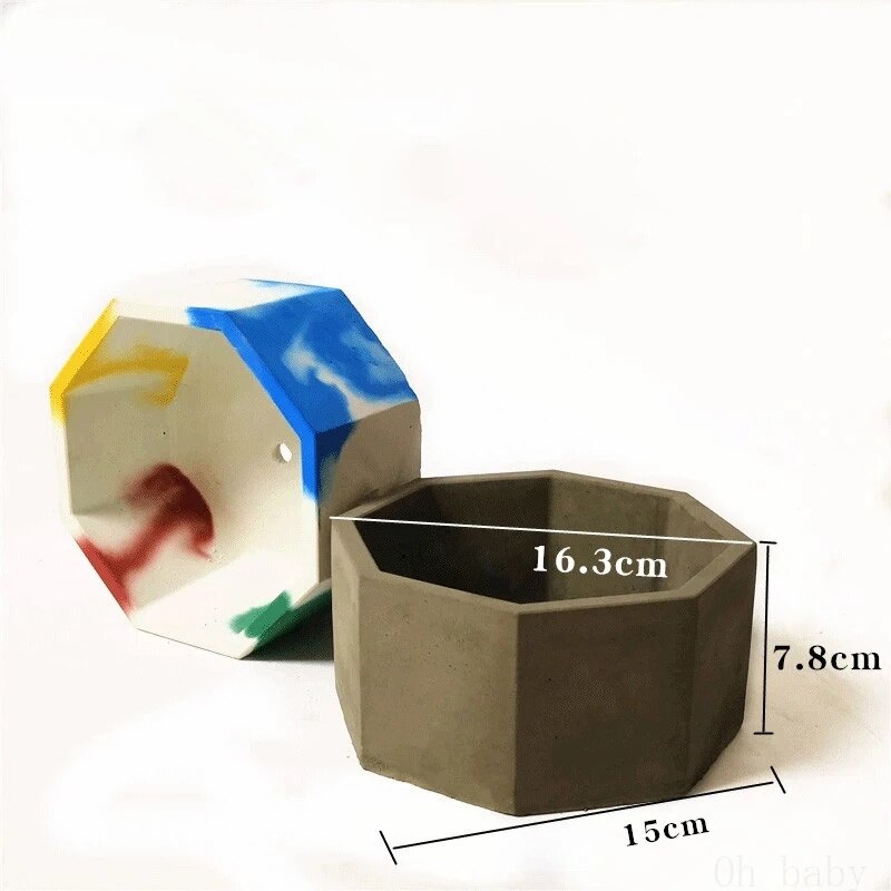 Octagon Bloempot Siliconen Mal Beton Bloempot Ceme... – Grandado