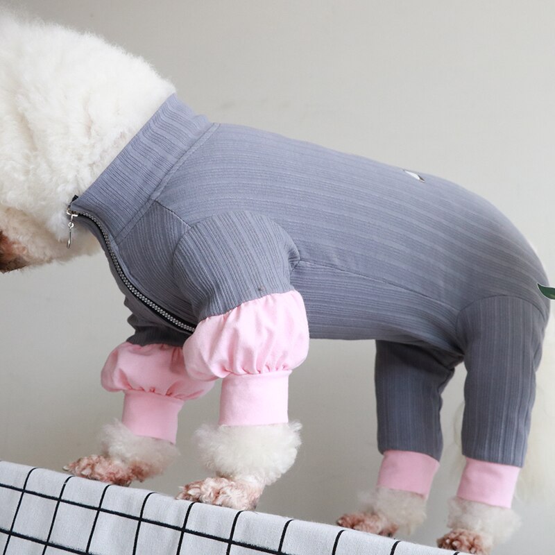 Lange Hülse Dünne Hund Overall Welpen Pullover Zip... – Vicedeal