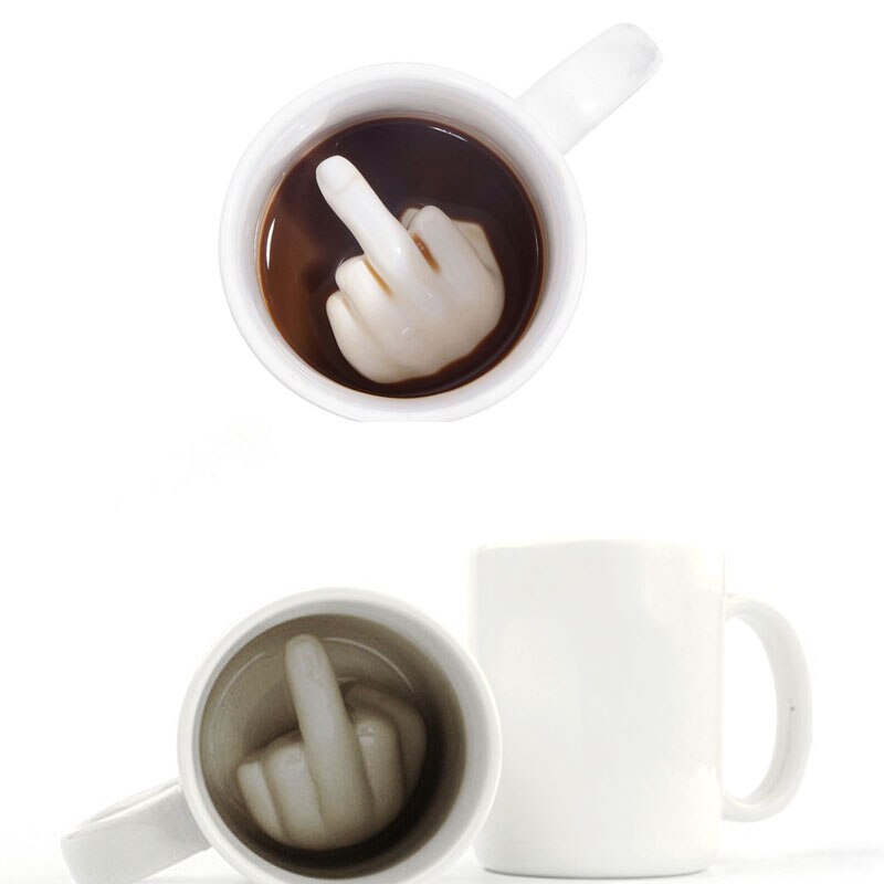 White Middle Finger Style Novelty Mixing Coffee Mi... – Grandado