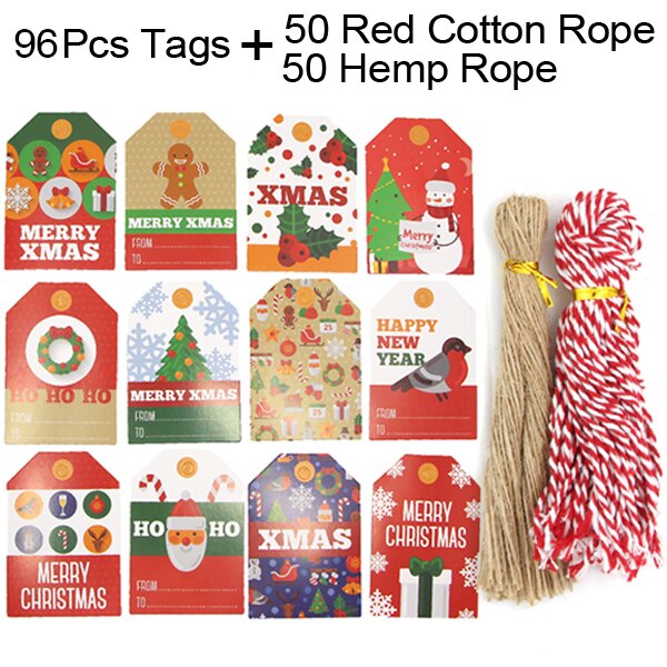 Merry Christmas Labels Kraft Paper Tags With Strin... – Grandado Merry Christmas Labels Kraft Paper Tags With Strin... – Grandado
