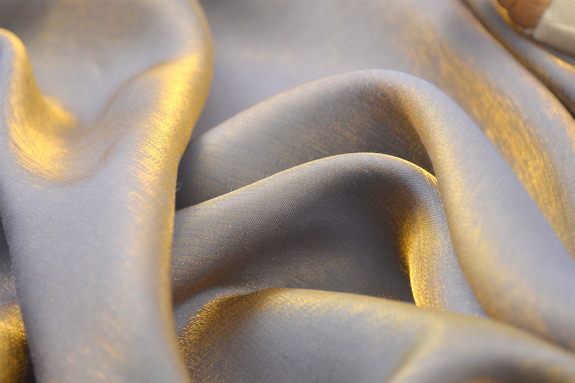 Goud Blauw Kristal Zijde Zijdeachtig Rok Stof Pare... – Grandado