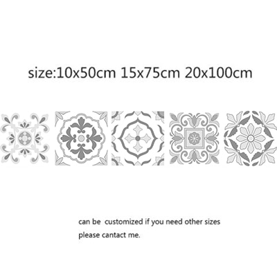 light Grey Retro Pattern Tile Stickers PVC Bathroo... – Grandado