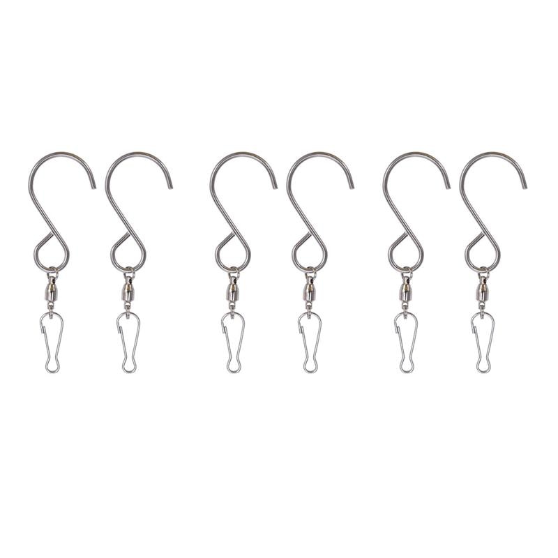 6pcs Stainless Steel S-Shaped Hook 360° Rotating W... – Grandado