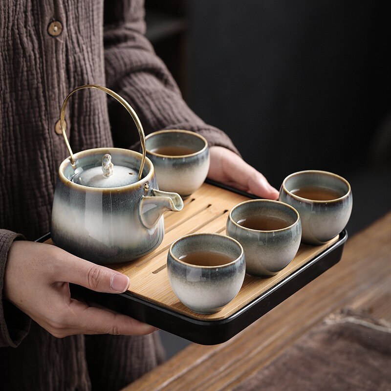 90/100/120 ml Chinese Retro Style Kiln random text... – Grandado