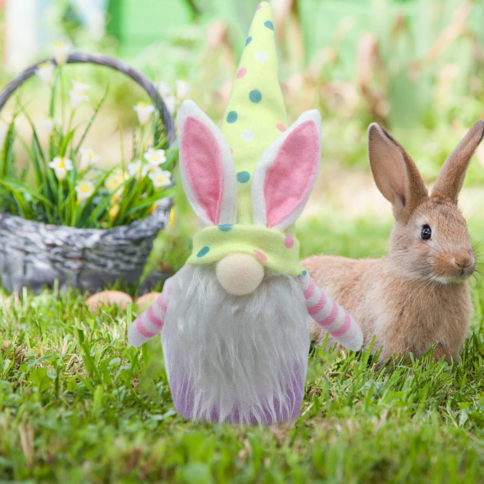 T# Easter Bunny Dwarf Faceless Doll Easter Decorat... – Vicedeal