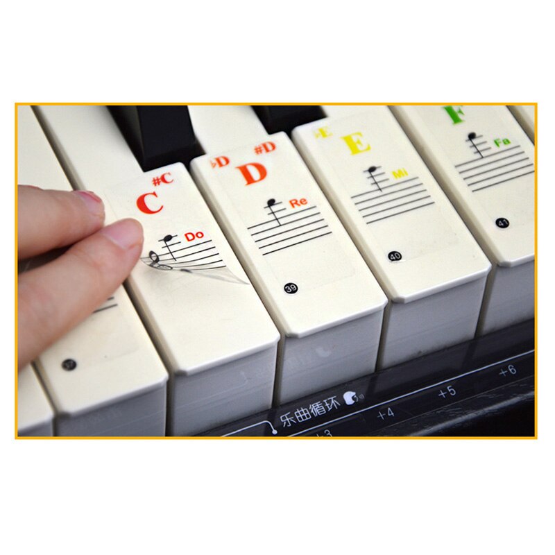 Piano Stickers for Keys Colorful Transparent Piano... – Grandado