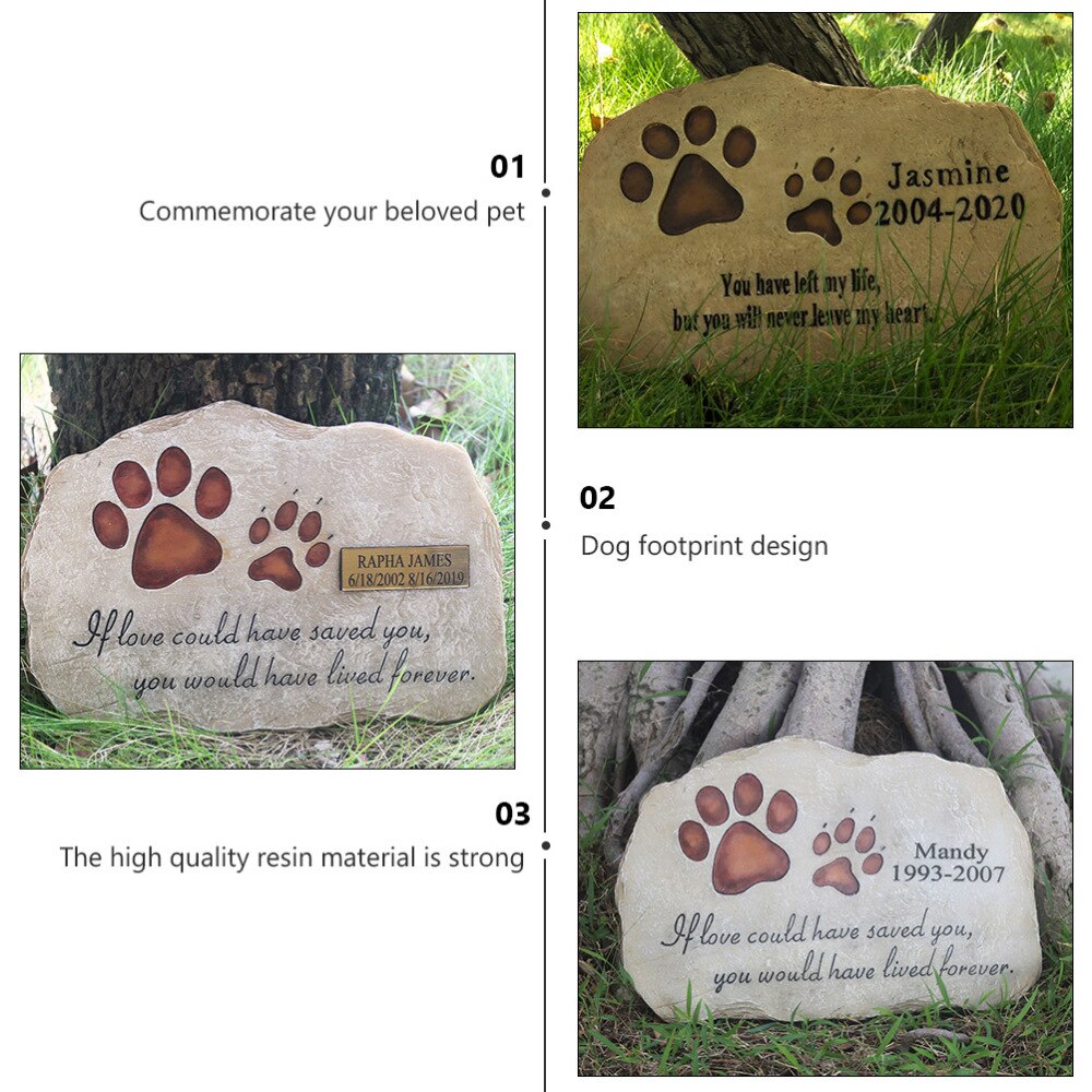 Dog Gravestone Paw Printing Pet Remembrance Memori... – Grandado