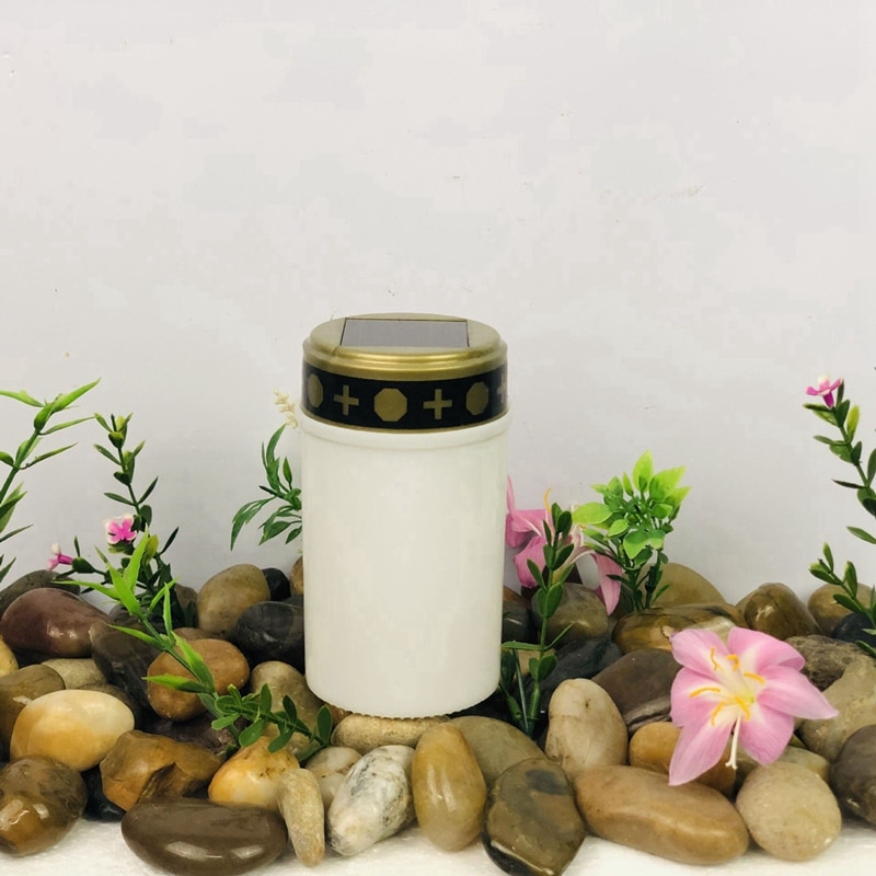 White Grave Candle for Cemetery Grave Solar Lights... – Vicedeal