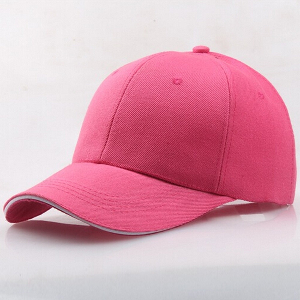 Women Solid Pink Baseball Cap Lady Snapback Hat Hi... – Grandado