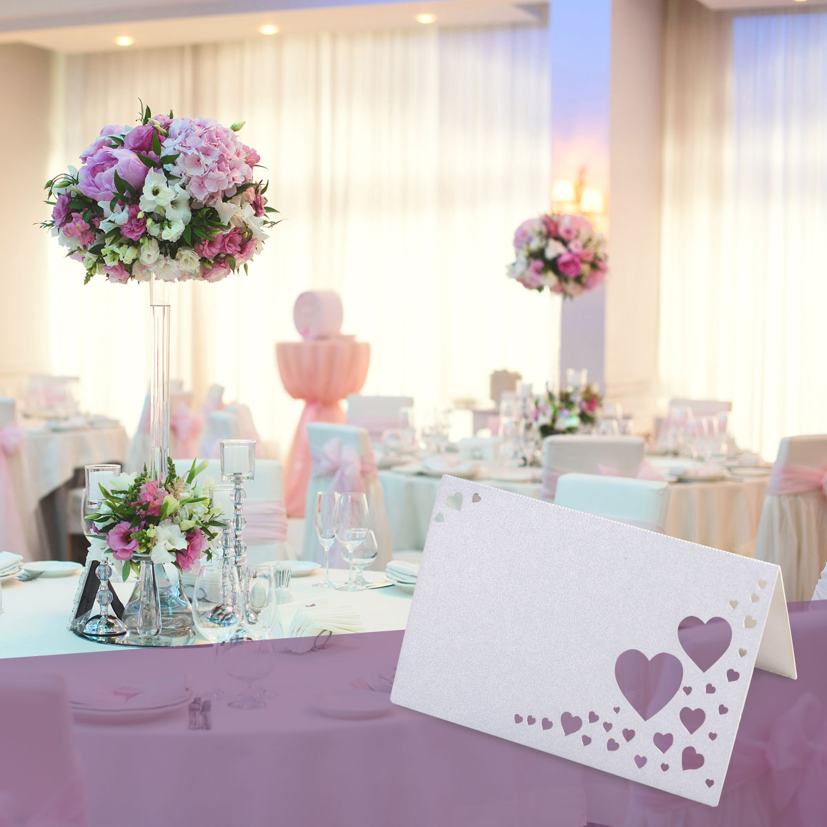 100 Pcs Seat Cards Heart Hollow-out Paper Seat Res... – Grandado