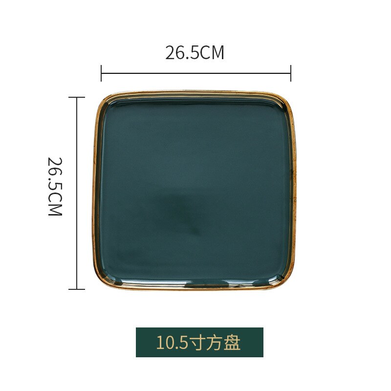 Modern Luxury Dark Green Ceramic Dinner Plate Dinn... – Grandado