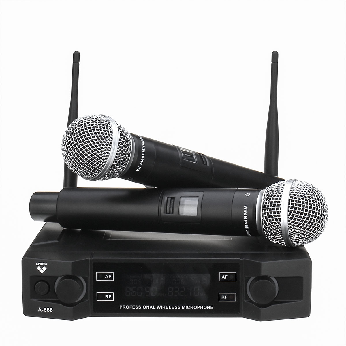 UHF Wireless Mikrofon System 2 Kanal 2 Cordless Ha... – Vicedeal