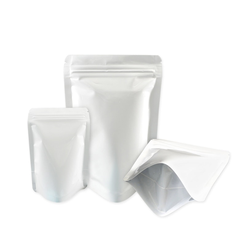 100 Pcs Wit Stand Up Bag Food Storage Zuiver Alumi... – Grandado