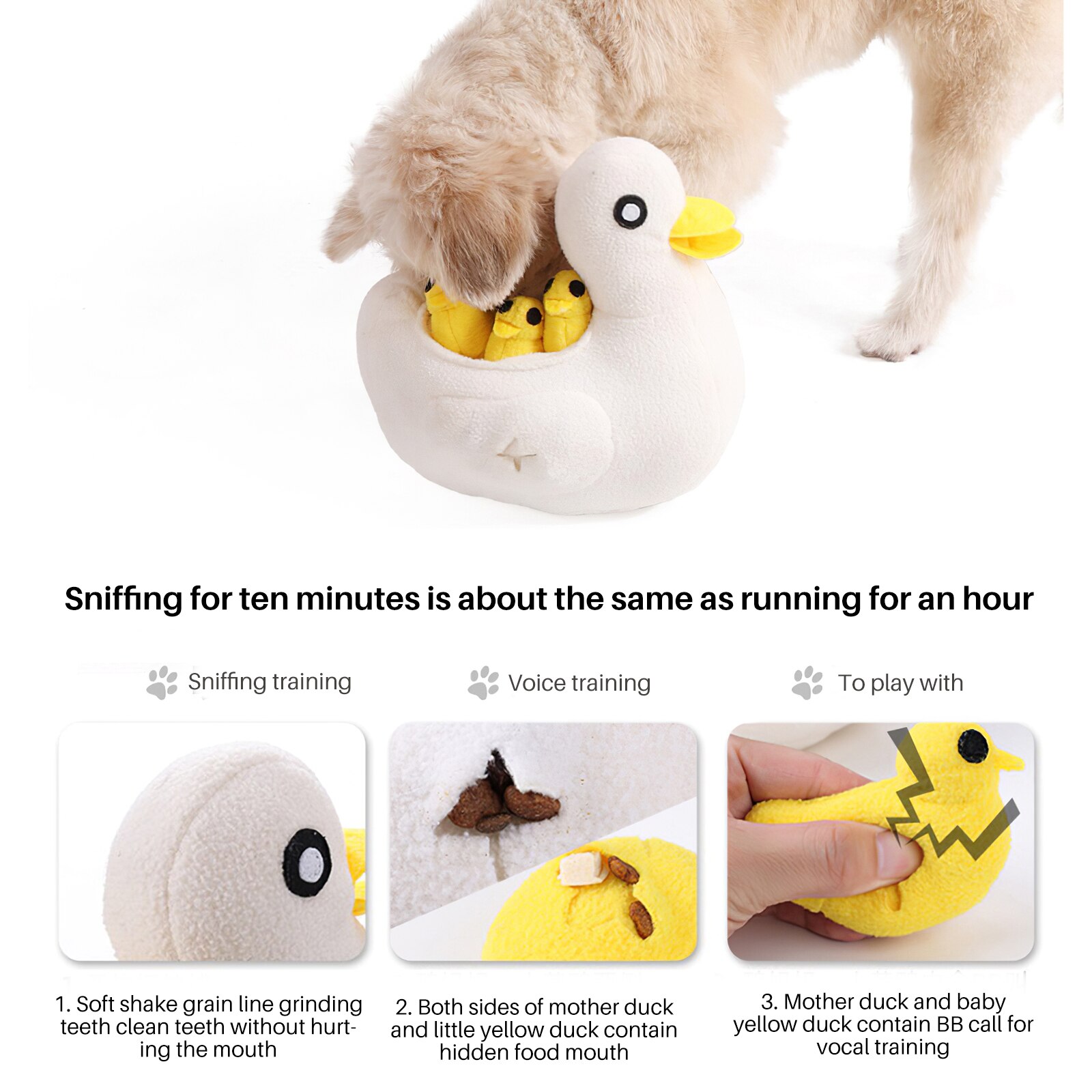 Pet Duck Plush Sniffing Hidden Food Training Toy S... – Vicedeal